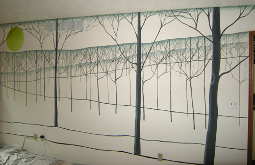 Painted Tree Mural | Muralist Debbie Cerone | Wall Murals